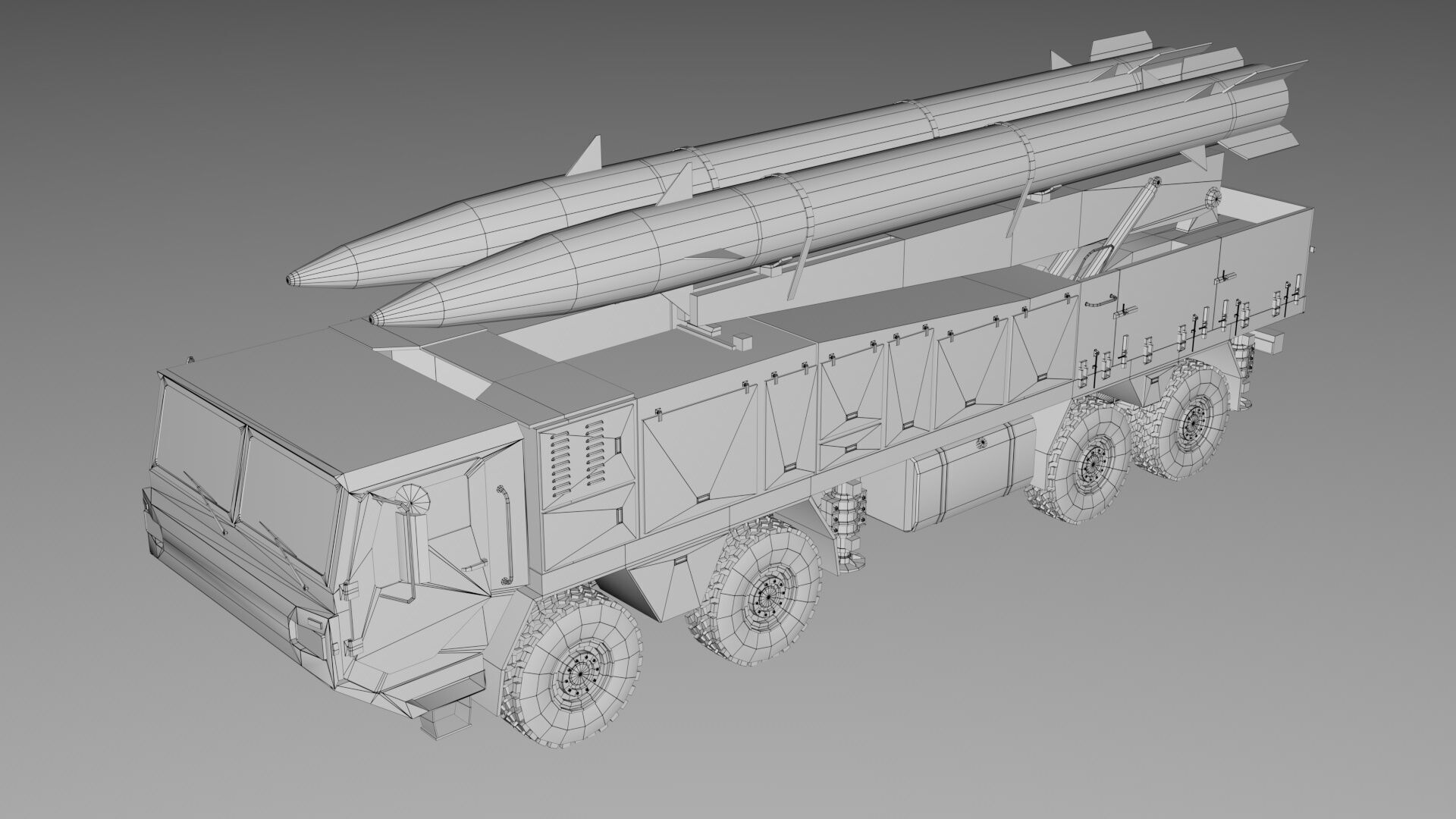 3D model Ballistic Missiles and Artillery Rockets Launcher Military VR ...