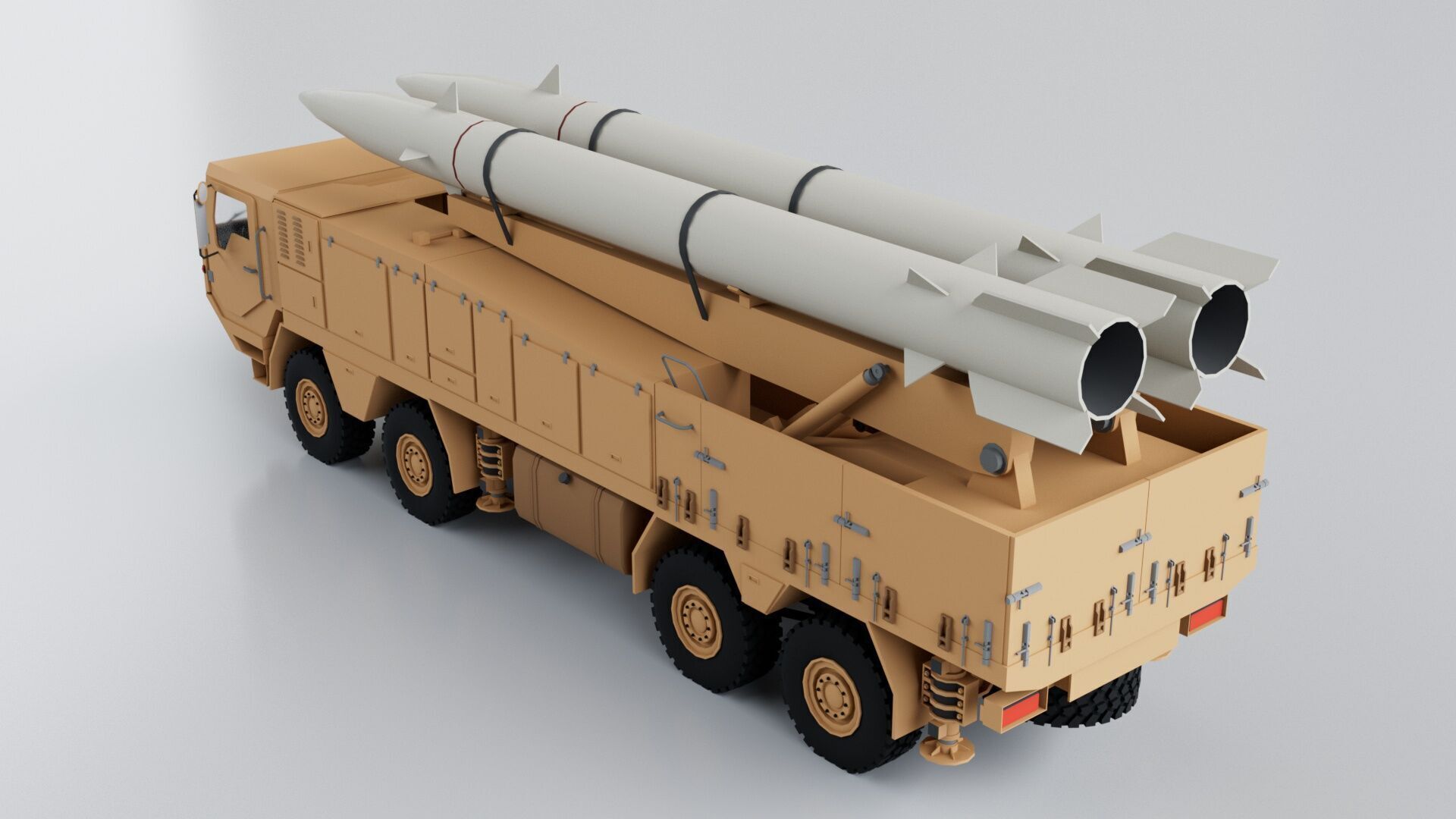 3D model Ballistic Missiles and Artillery Rockets Launcher Military VR ...