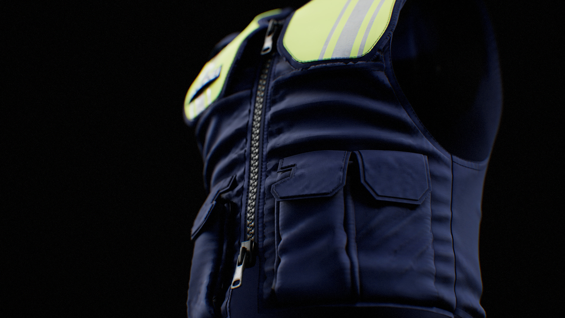 3D model Bavarian Police HighVis Recognition Vest GTA FiveM VR / AR ...