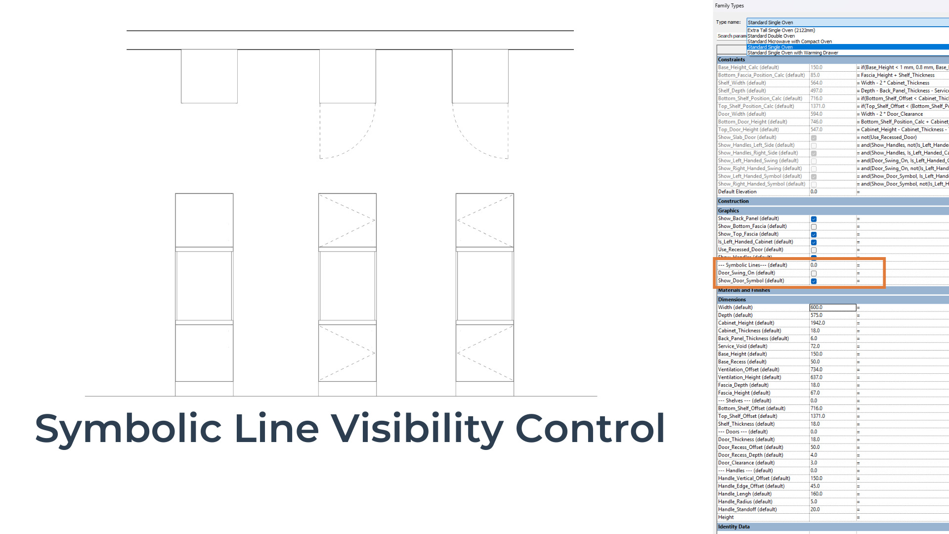 PARAMETRIC REVIT FAMILY Appliance Tower Cabinet 2 Doors Handles 3D ...