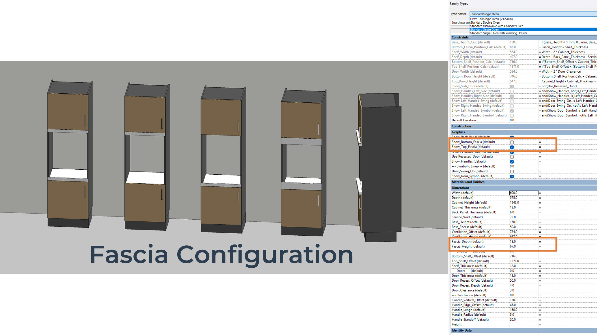 PARAMETRIC REVIT FAMILY Appliance Tower Cabinet 2 Doors Handles 3D ...