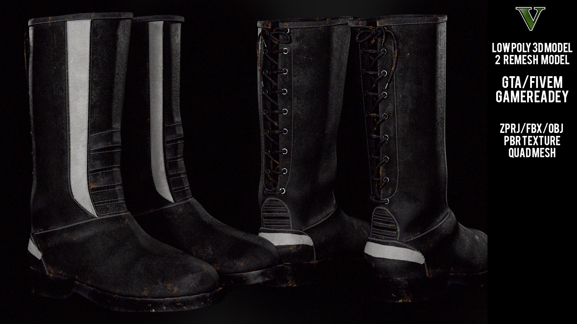 3D model motorbike police boots for GTA Fivem Motors rendor cdizma VR ...