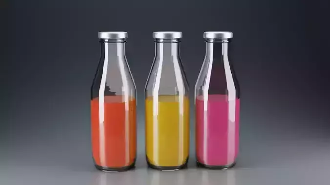 Juice Glass Bottle Pineapple drink jar free 3D model | CGTrader