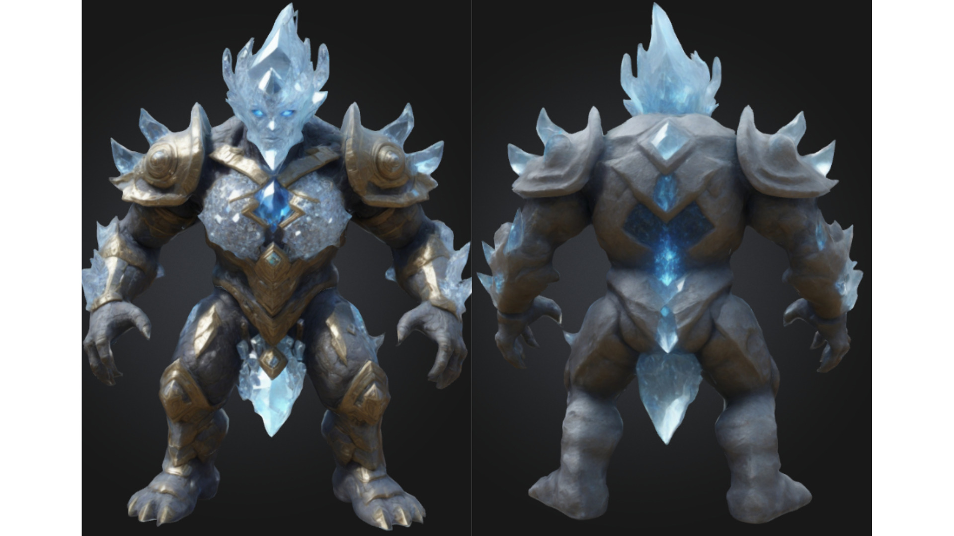 3D model Ancient Ice Crystal Golem VR / AR / low-poly | CGTrader