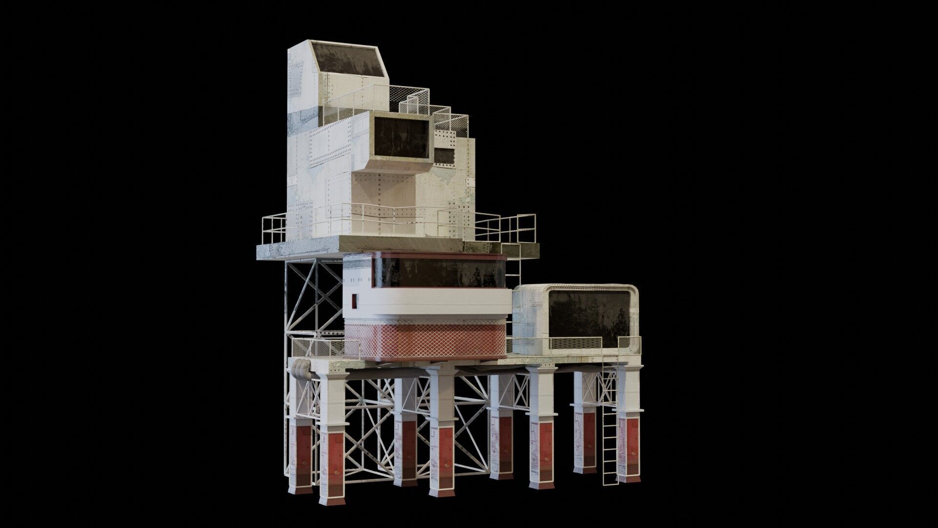 Stack building 3D model | CGTrader