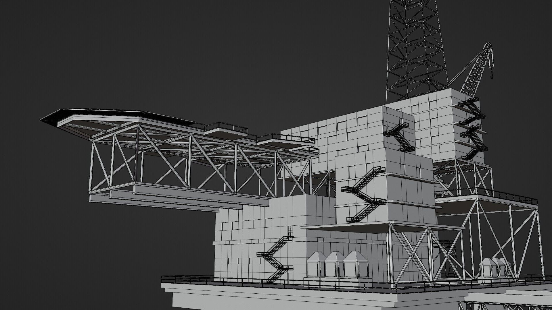 Industrial Offshore Platform 3D model | CGTrader