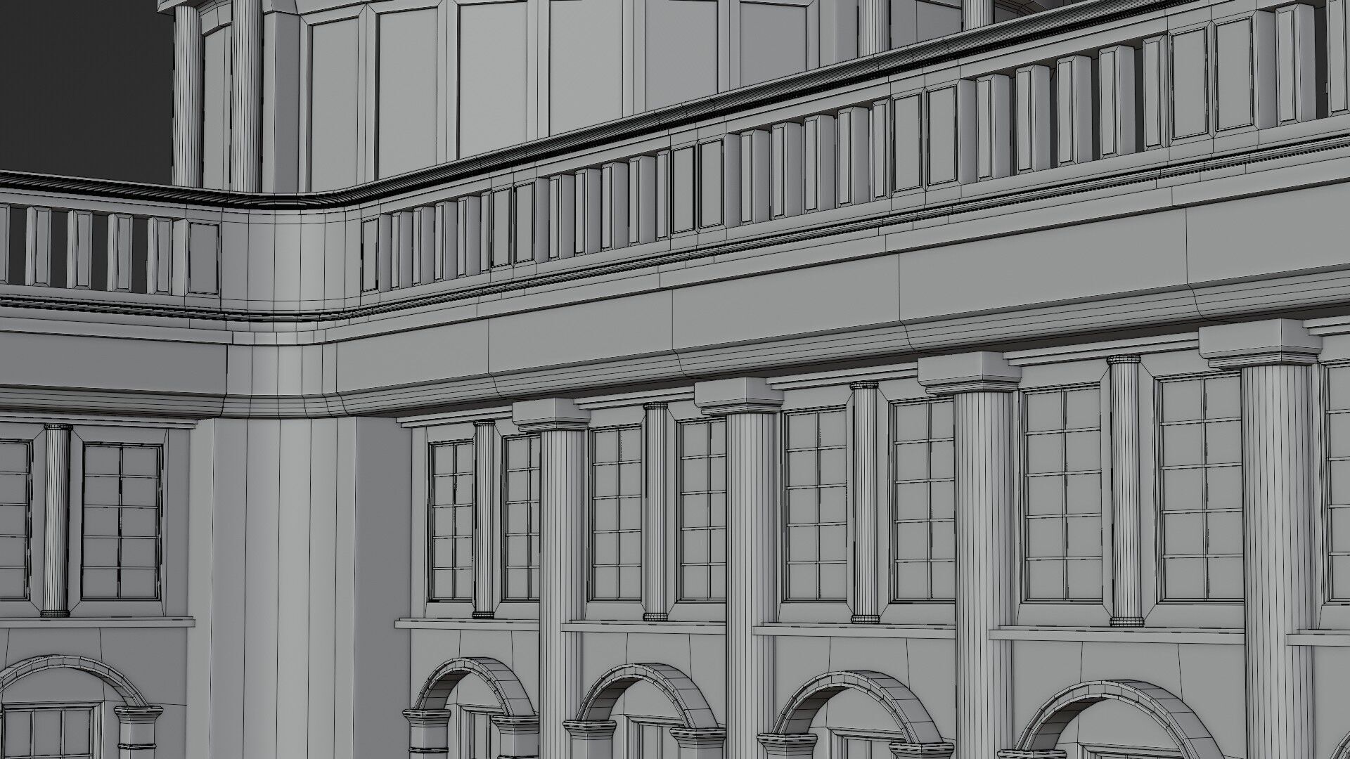 Modular Neoclassical Building Kit 3D model | CGTrader