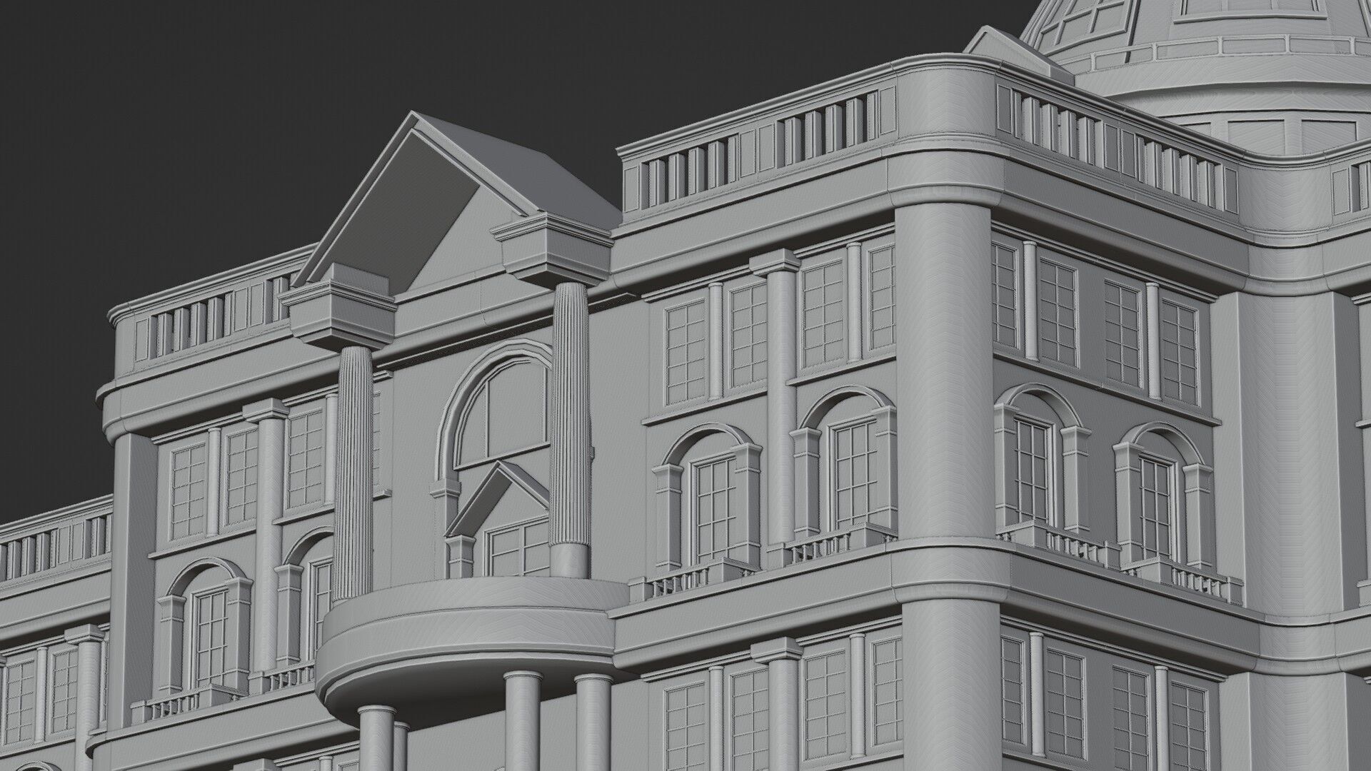 Modular Neoclassical Building Kit 3D model | CGTrader
