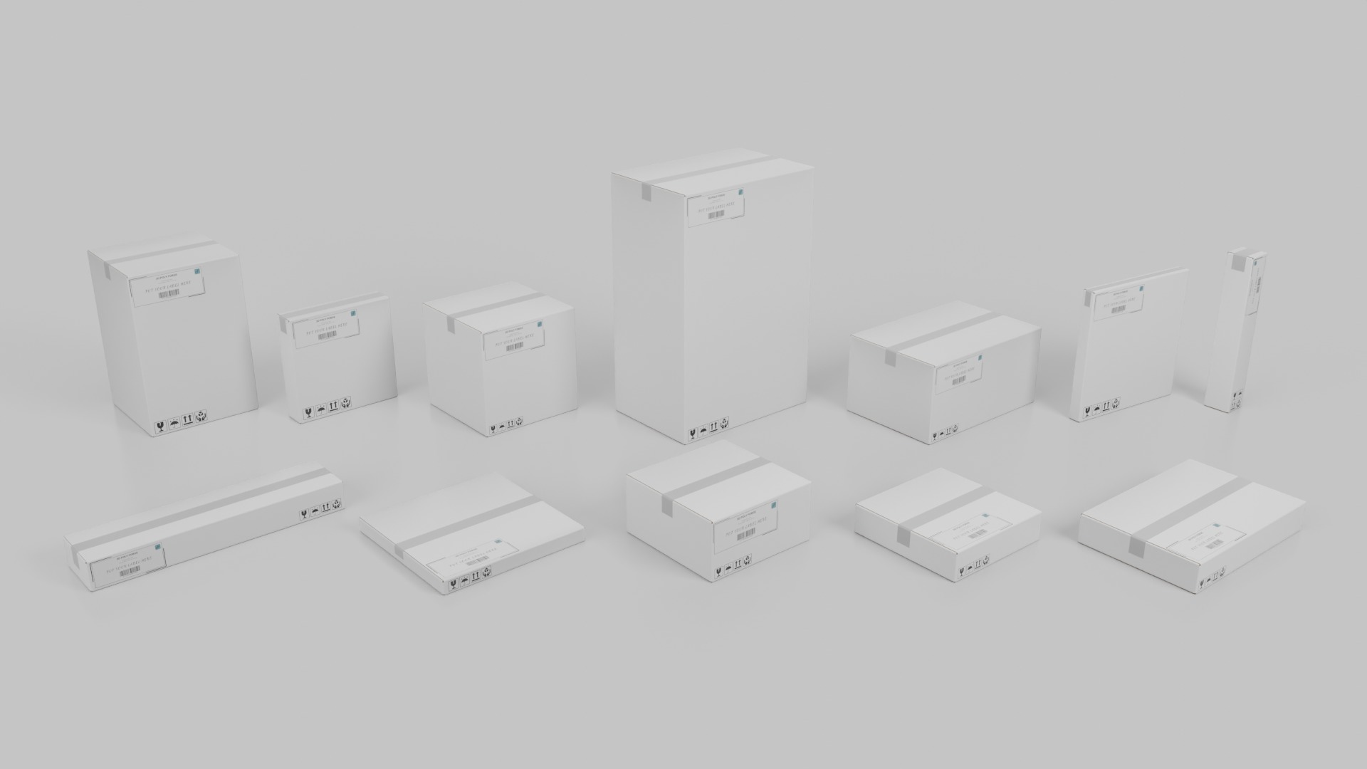 Complete White Cardboard box Collection -Rigged and Customizable VR ...