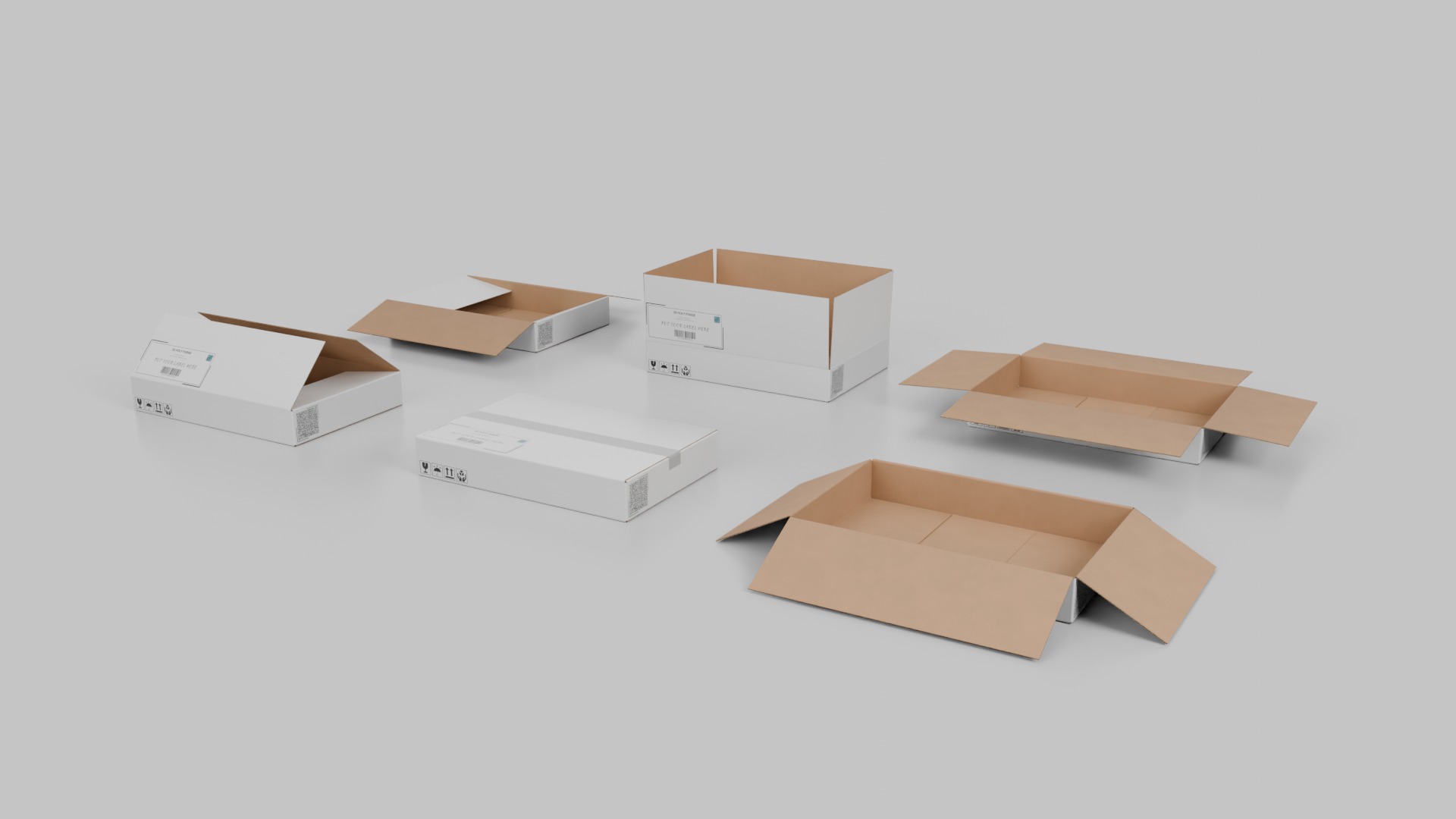 Complete White Cardboard box Collection -Rigged and Customizable VR ...