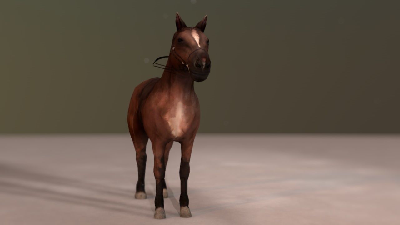 LOW POLY HORSE 3D in snow free VR / AR / low-poly 3D model animated ...