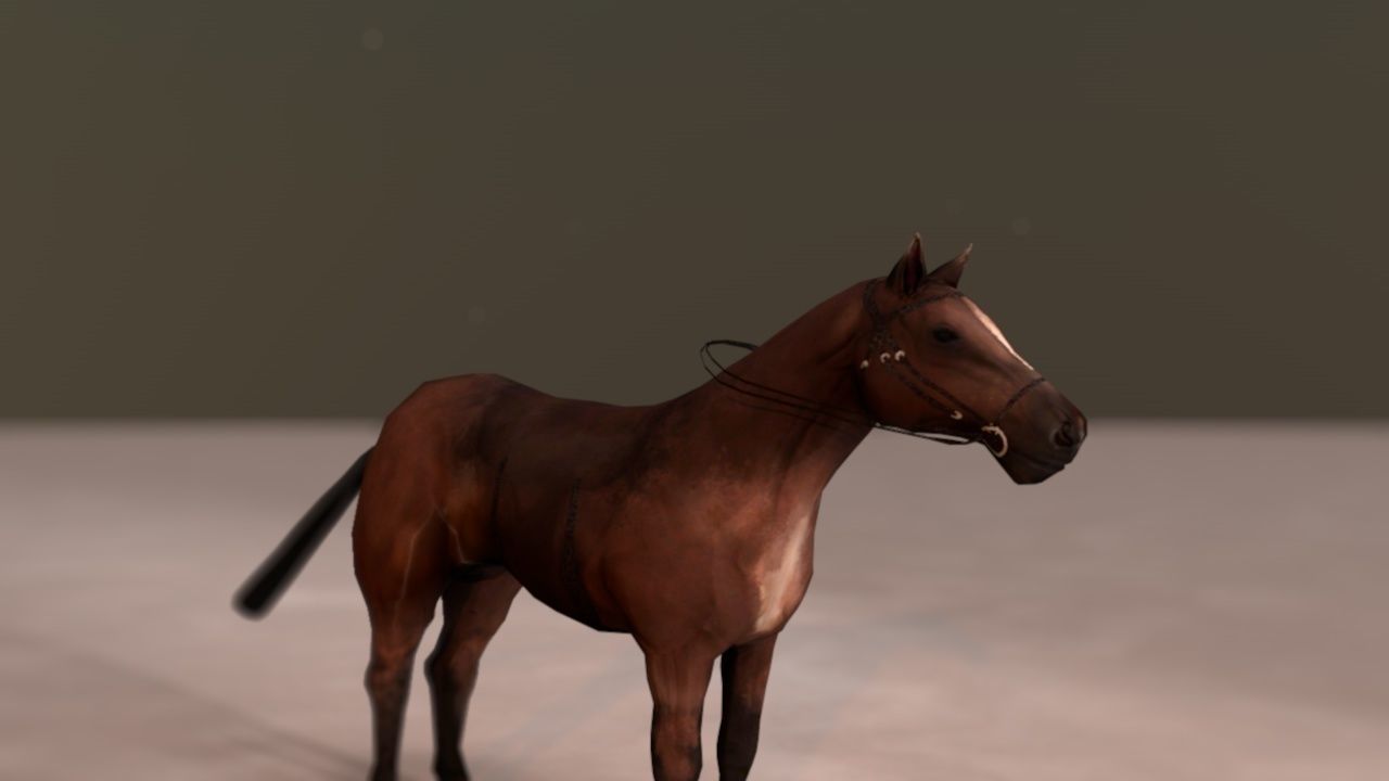 LOW POLY HORSE 3D in snow free VR / AR / low-poly 3D model animated ...