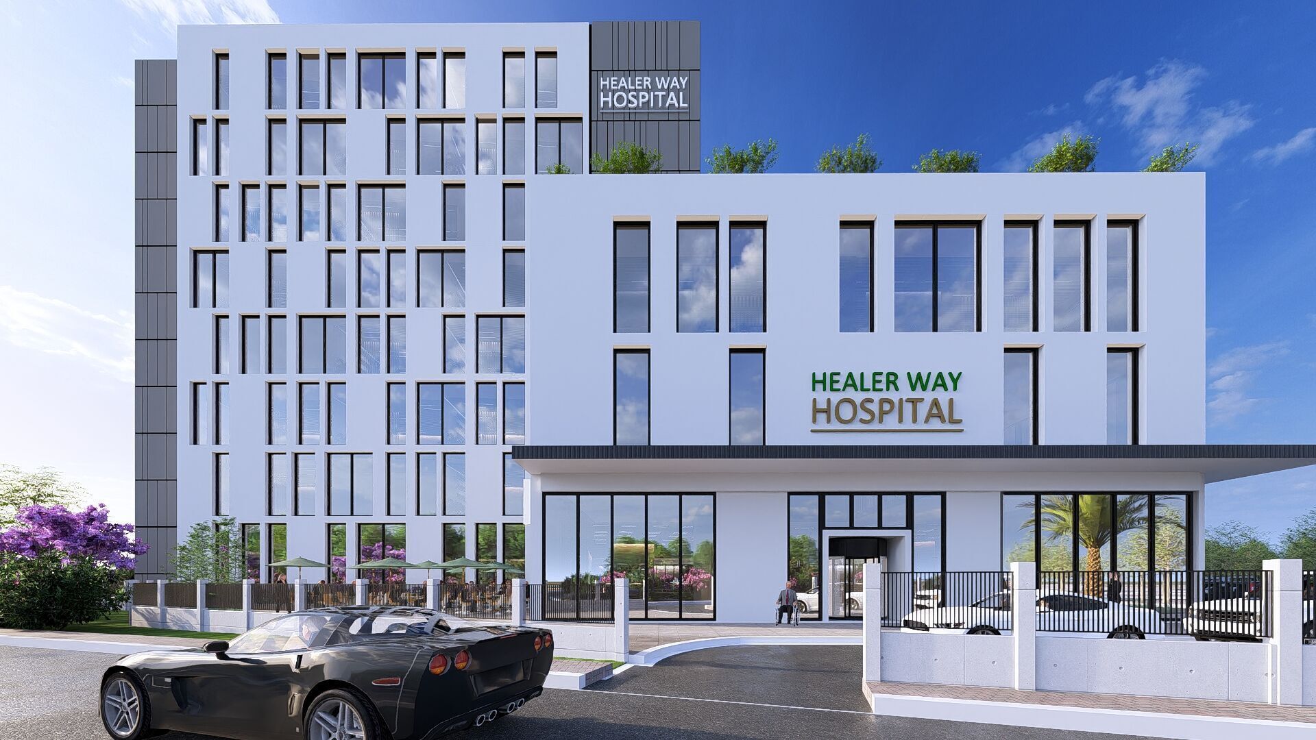 Modern Hospital Building Multi-Format 3D model | CGTrader