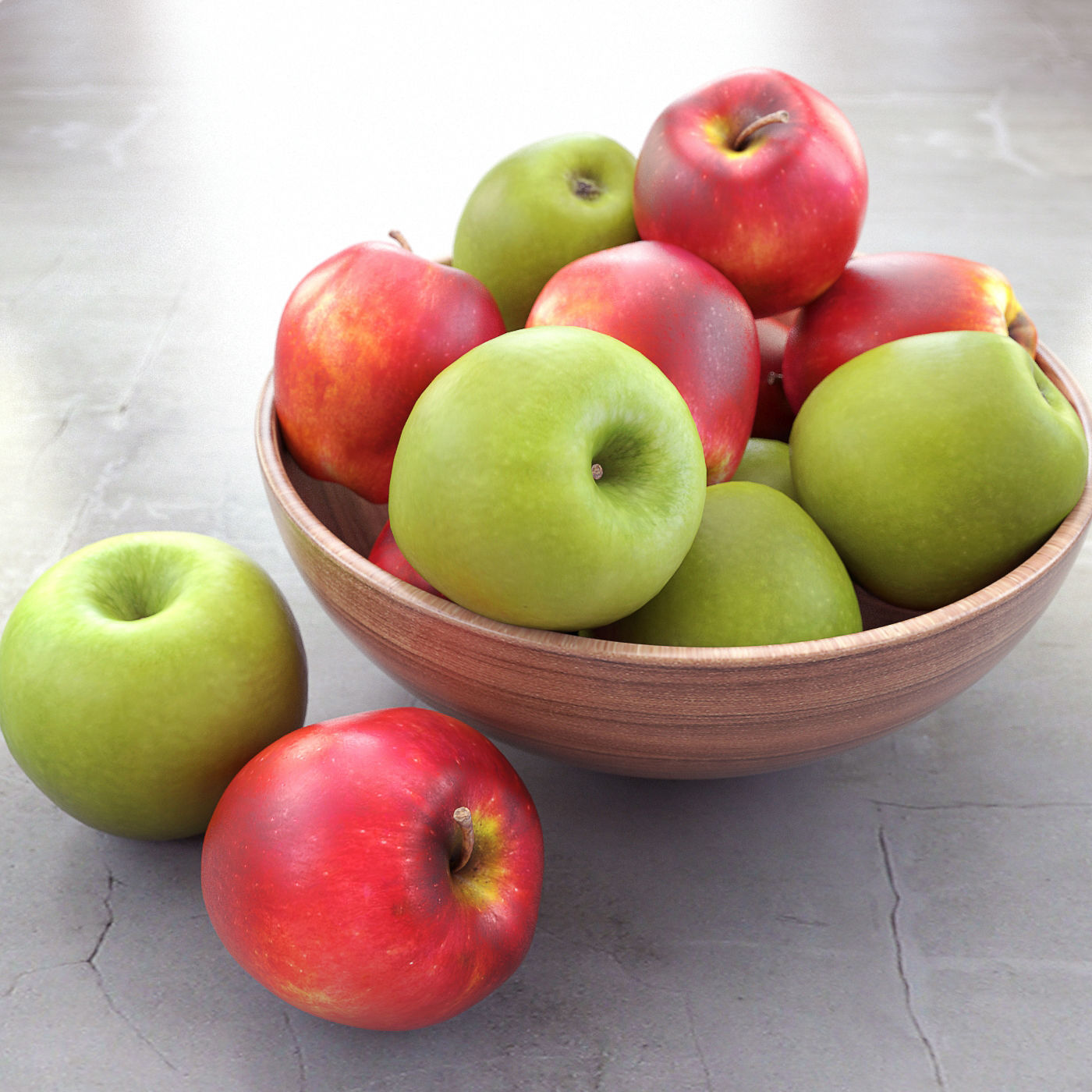 Red and Green Apples 3D model | CGTrader