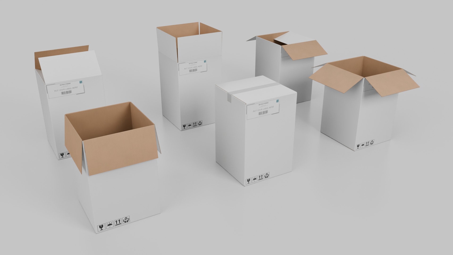 3D Model Collection Retail Packaging Boxes Bundle - Rigged and ...