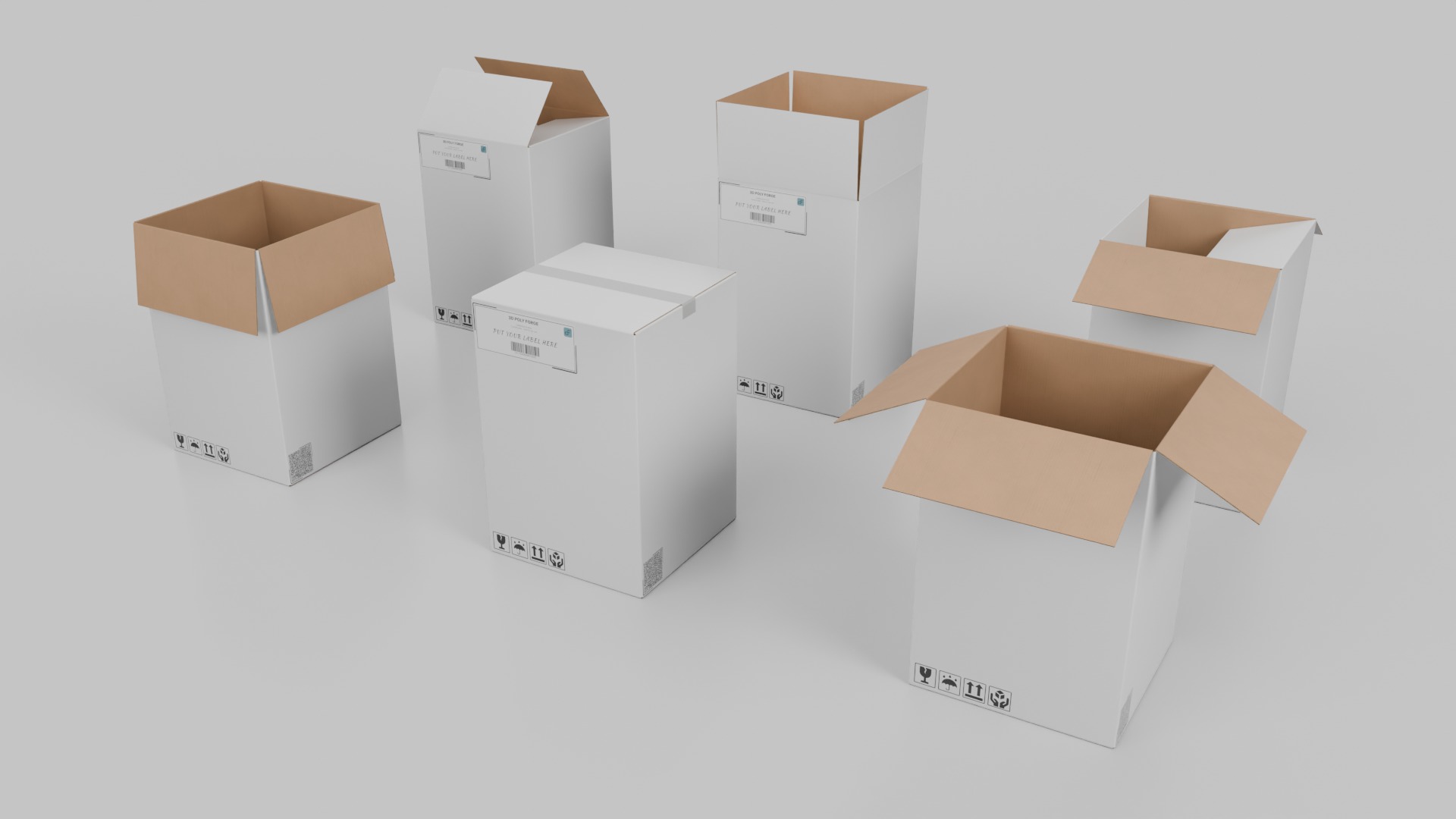 3D Model Collection Retail Packaging Boxes Bundle - Rigged and ...