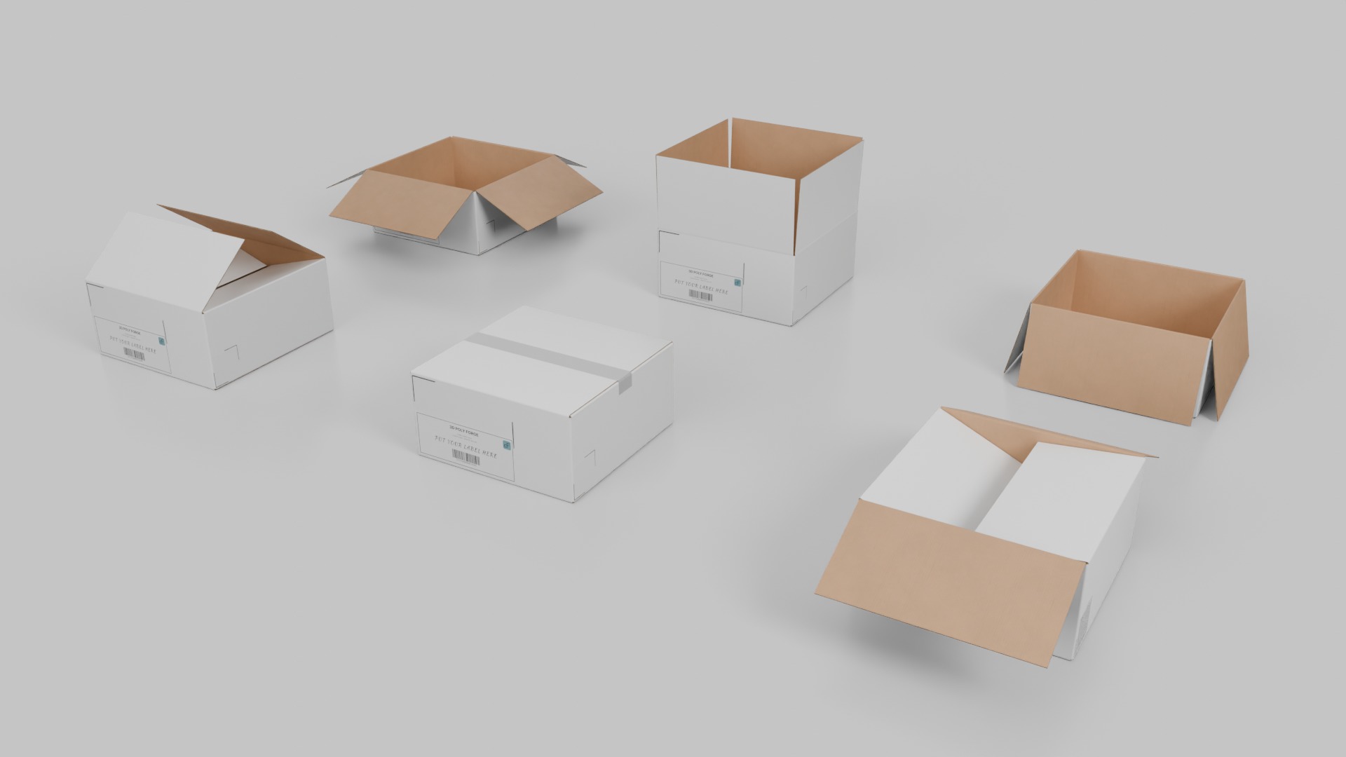 3D Model Collection Logistics Pro Carboard Box Pack - Rigged and ...