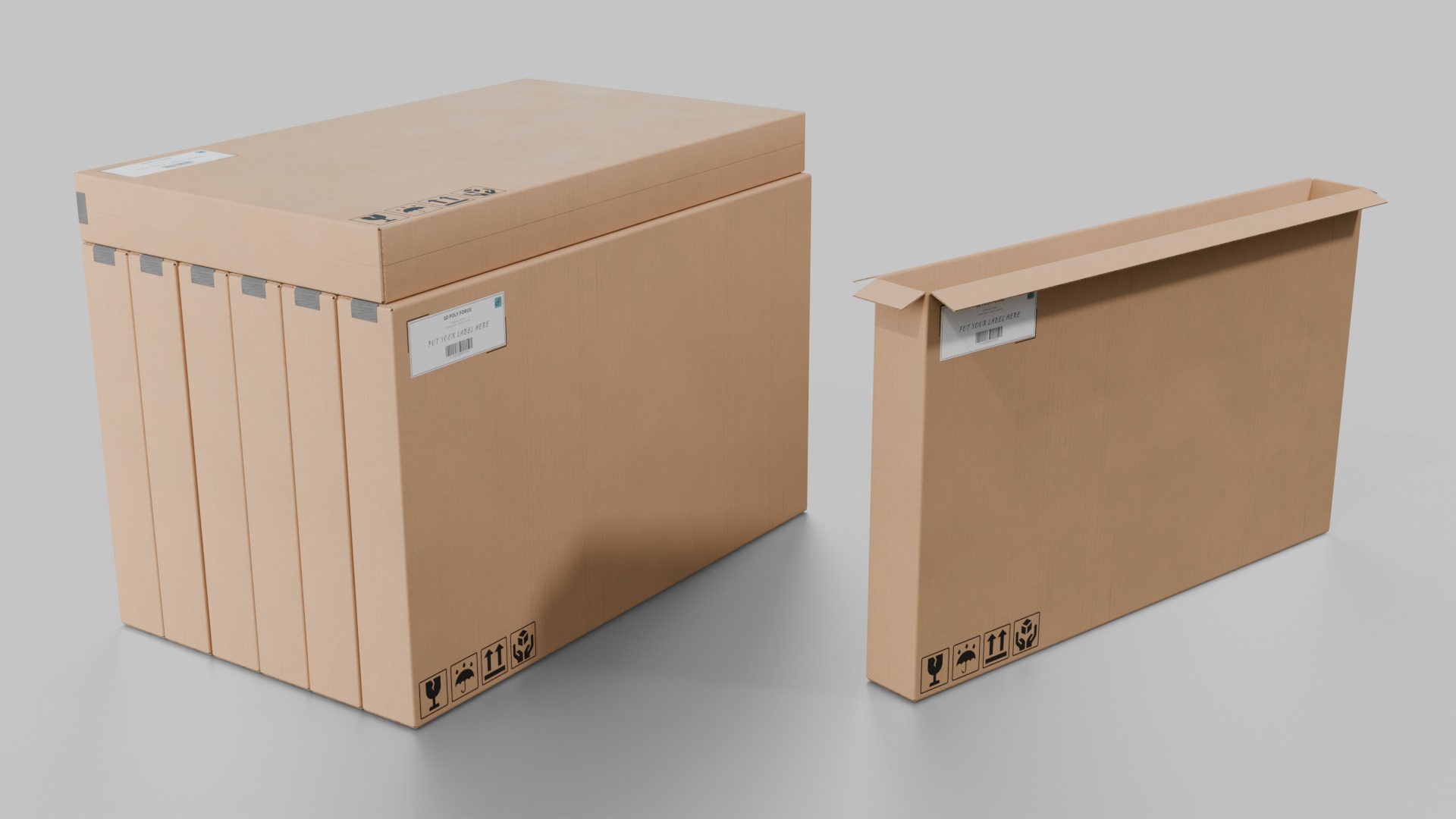 3D Model Collection Logistics Pro Carboard Box Pack - Rigged and ...