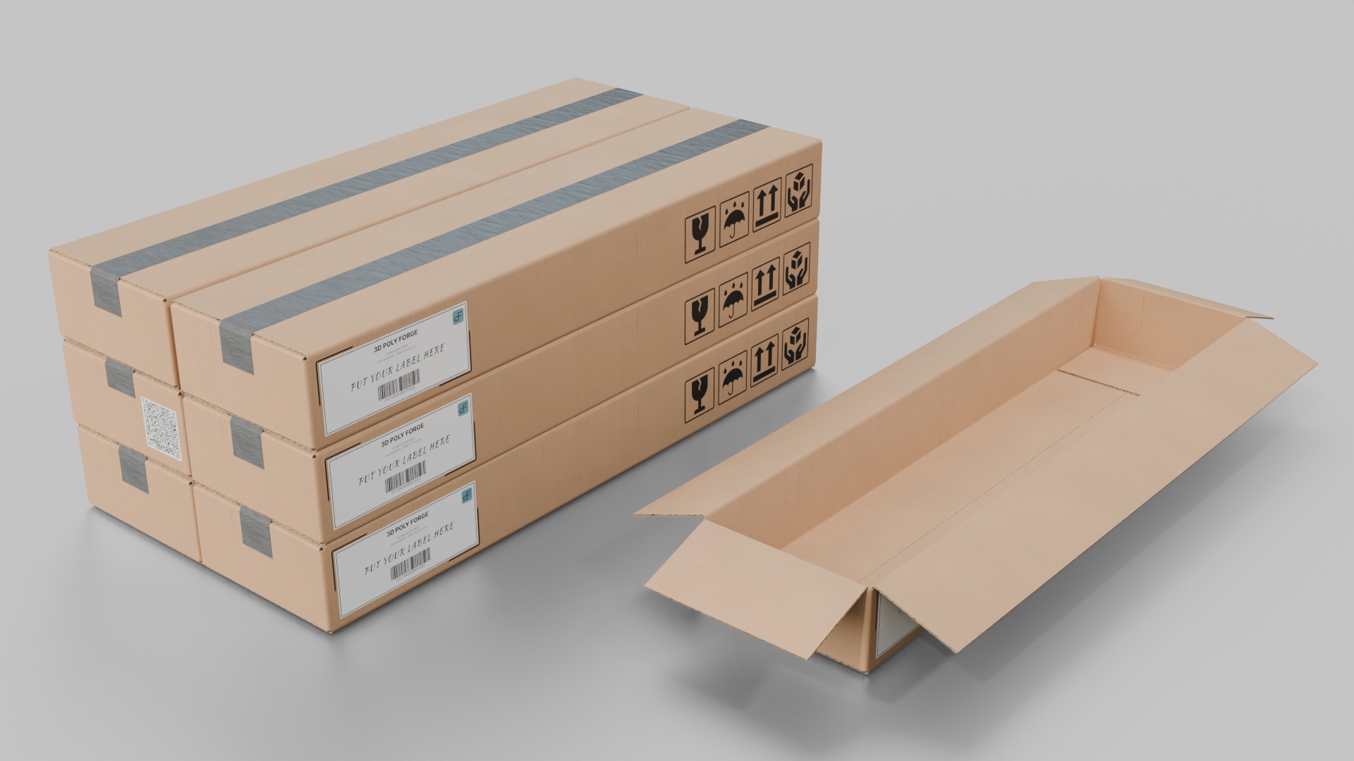 3D Model Collection Logistics Pro Carboard Box Pack - Rigged and ...