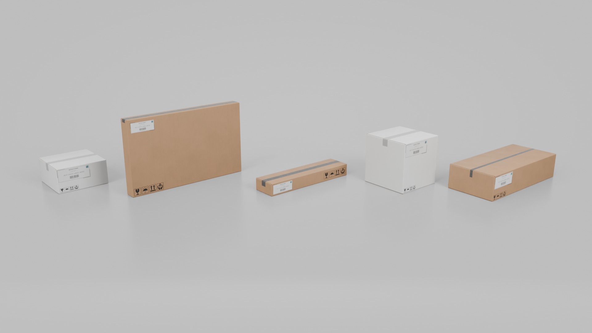 3D Model Collection Logistics Pro Carboard Box Pack - Rigged and ...