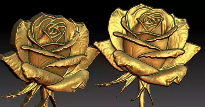 6 Rose CNC Relief Model free 3D model 3D printable | CGTrader