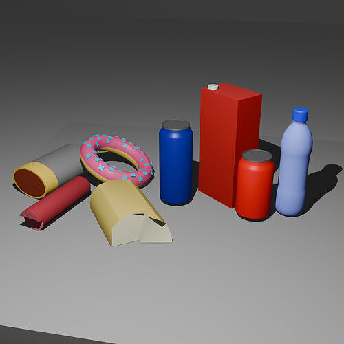 Low-poly Food Mini Pack free VR / AR / low-poly 3D model | CGTrader