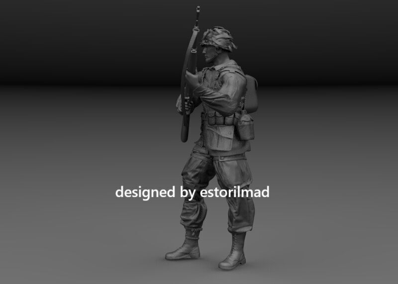 WW2 AMERICAN PARATROOPER 101 CARENTAN PATROL v2 3D model 3D printable ...