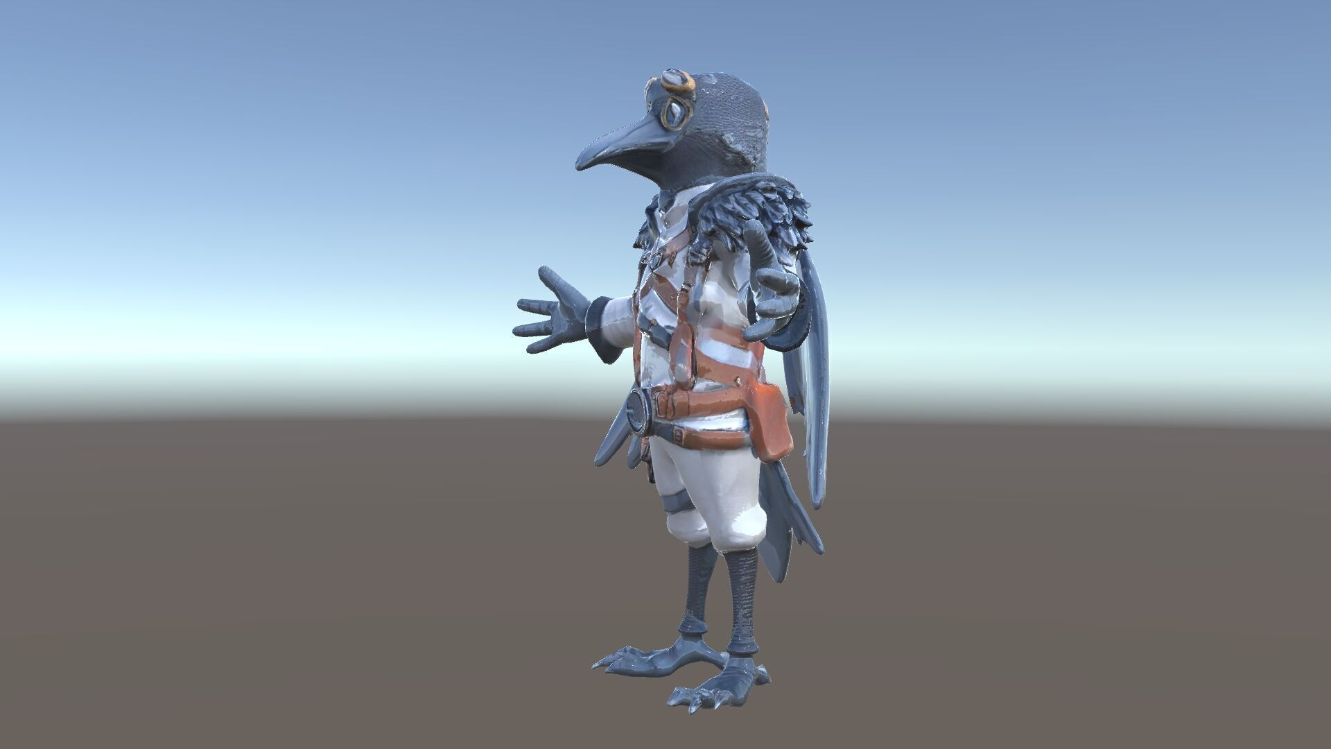 3D model Aviator Raven Character Steampunk Feathered Adventurer Model ...