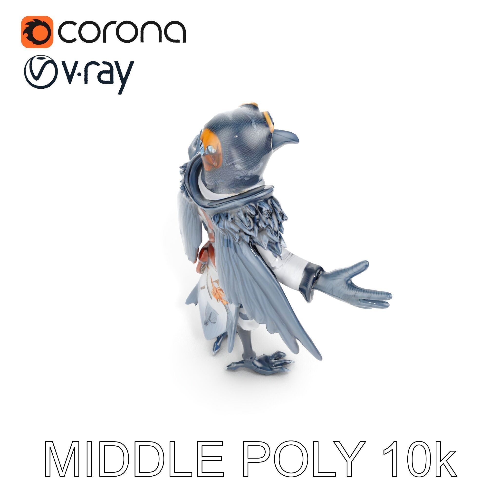 3D model Aviator Raven Character Steampunk Feathered Adventurer Model ...
