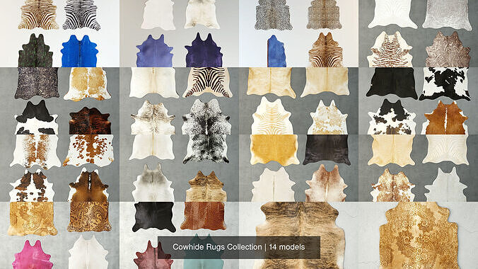 Cowhide Rugs Collection | CGTrader