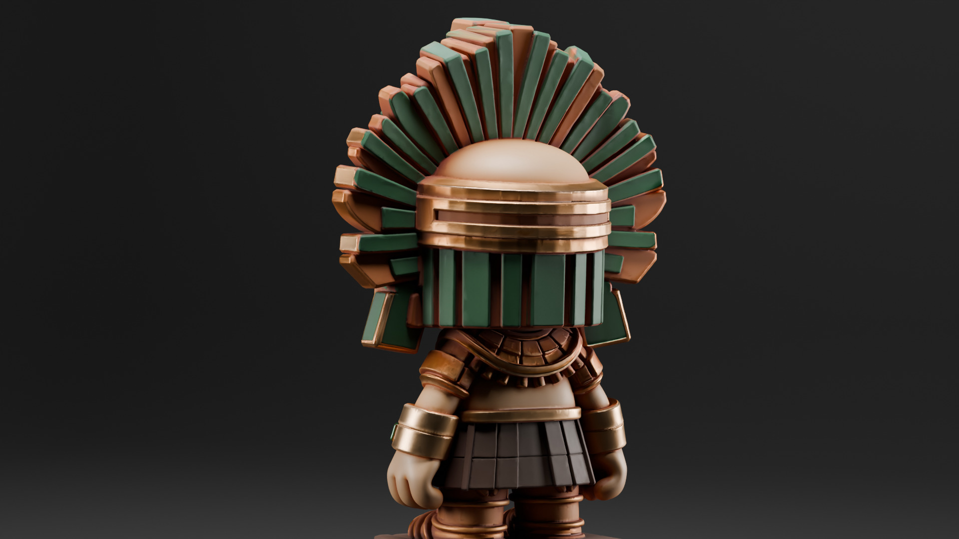 Mini Aztec King Stylized 3D Character Model 3D model 3D printable ...