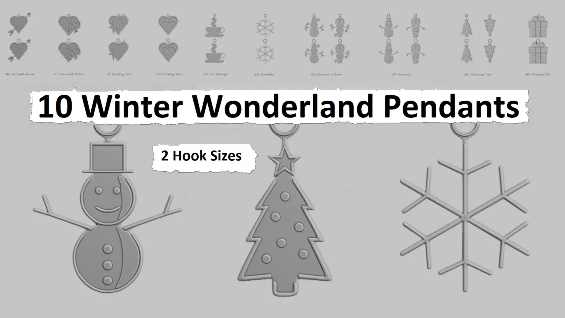 Winter Wonderland Mini STL Pendant Set 3D model 3D printable | CGTrader