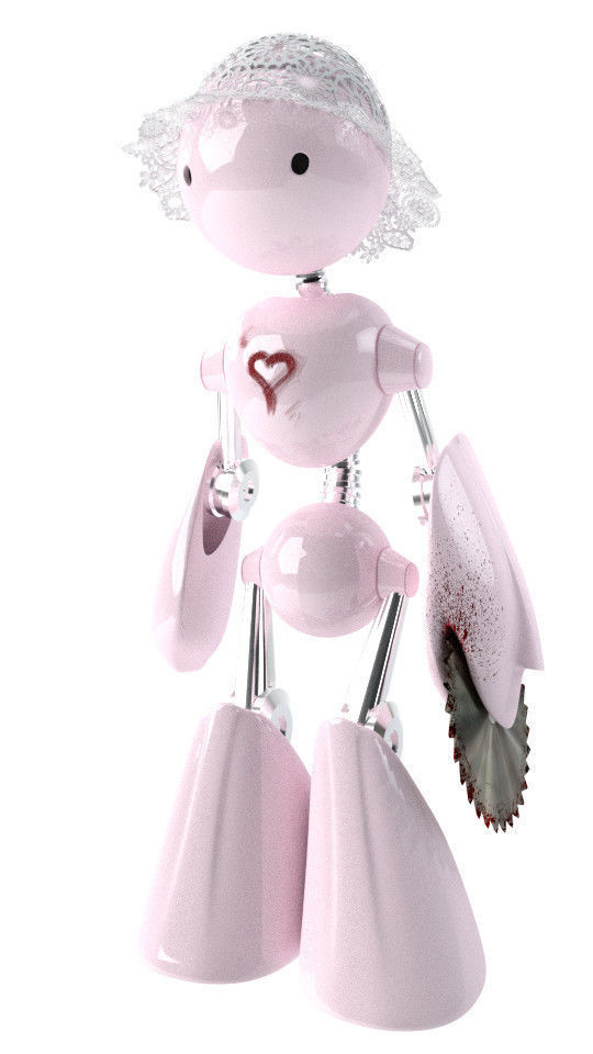 Pink Cartoon Robot 3D model | CGTrader