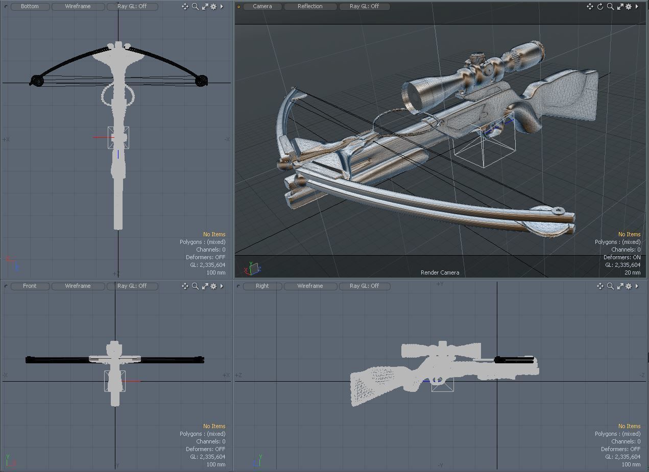 A modern style crossbow with scope 3D model | CGTrader