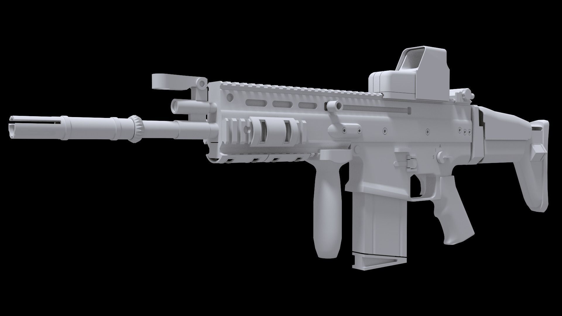fn scar assault rifle 3D model | CGTrader