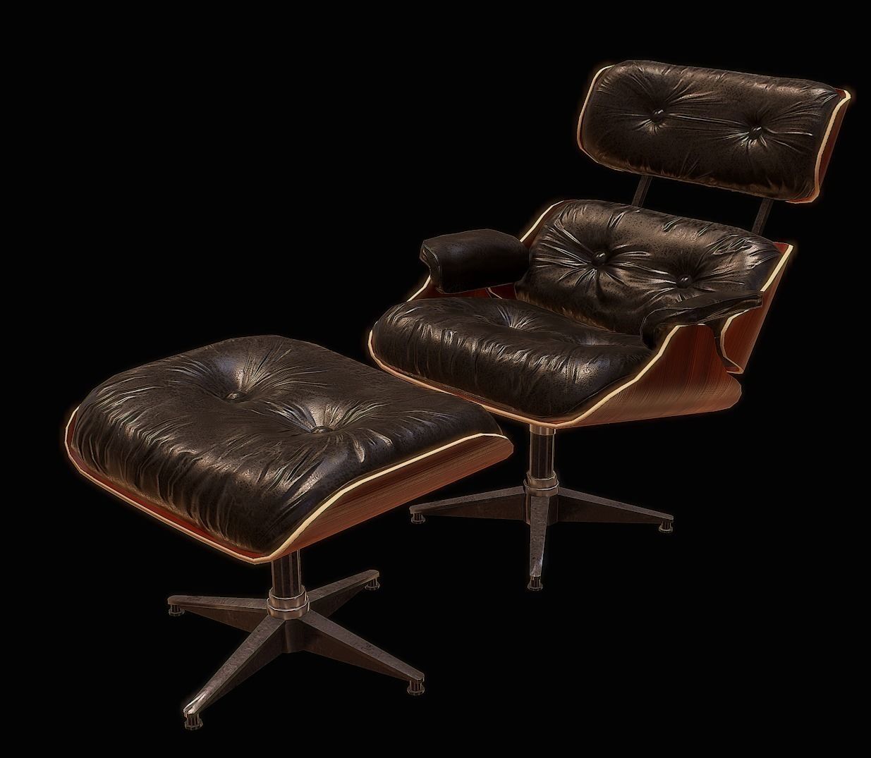3D model Eames Lounge Chair - PBR Game Ready VR / AR / low-poly | CGTrader