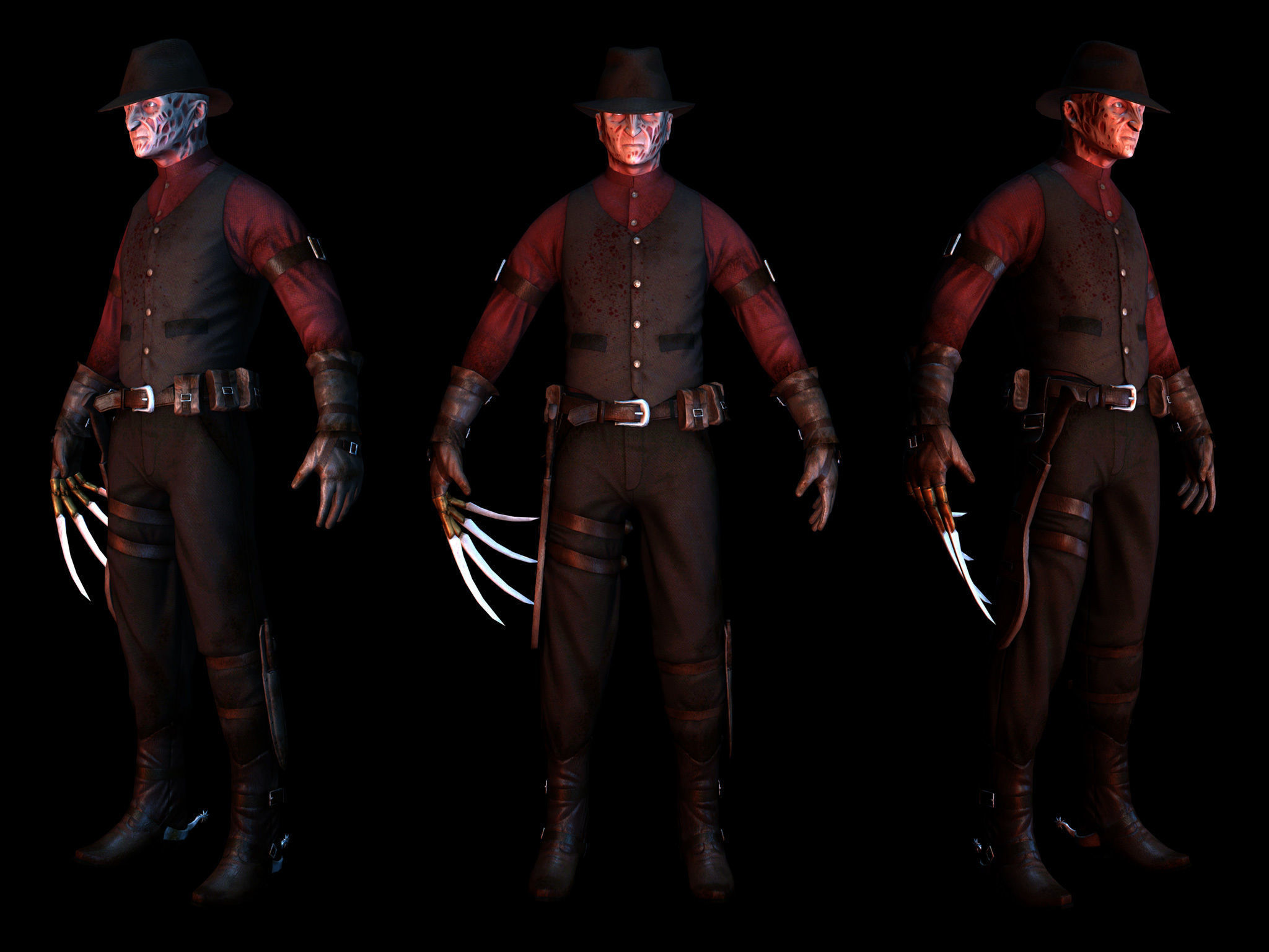 3D model Western Style Freddy Krueger Game Mesh VR / AR / low-poly ...