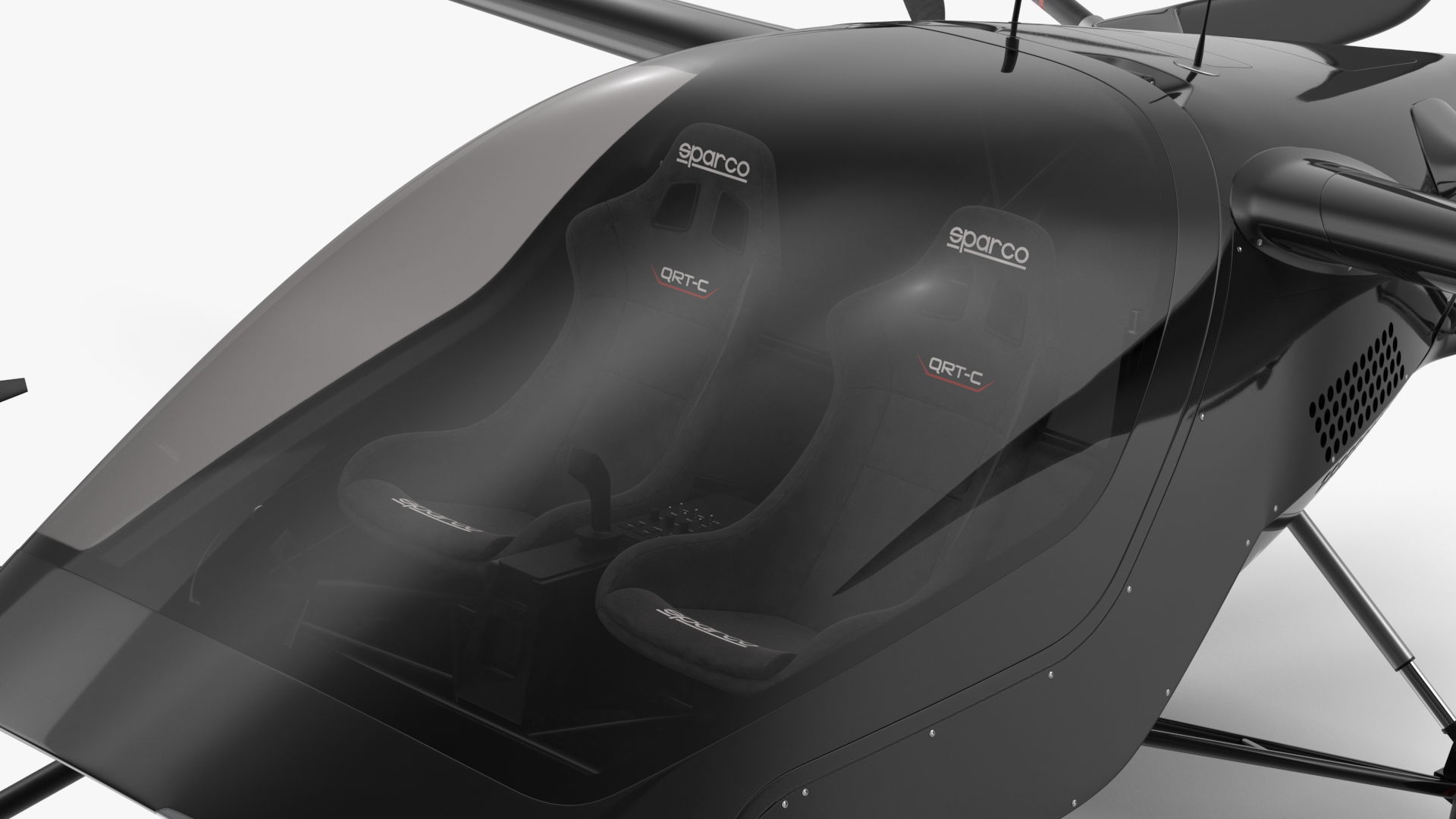 Air One Two Person eVTOL Air Vehicle Black 3D model | CGTrader