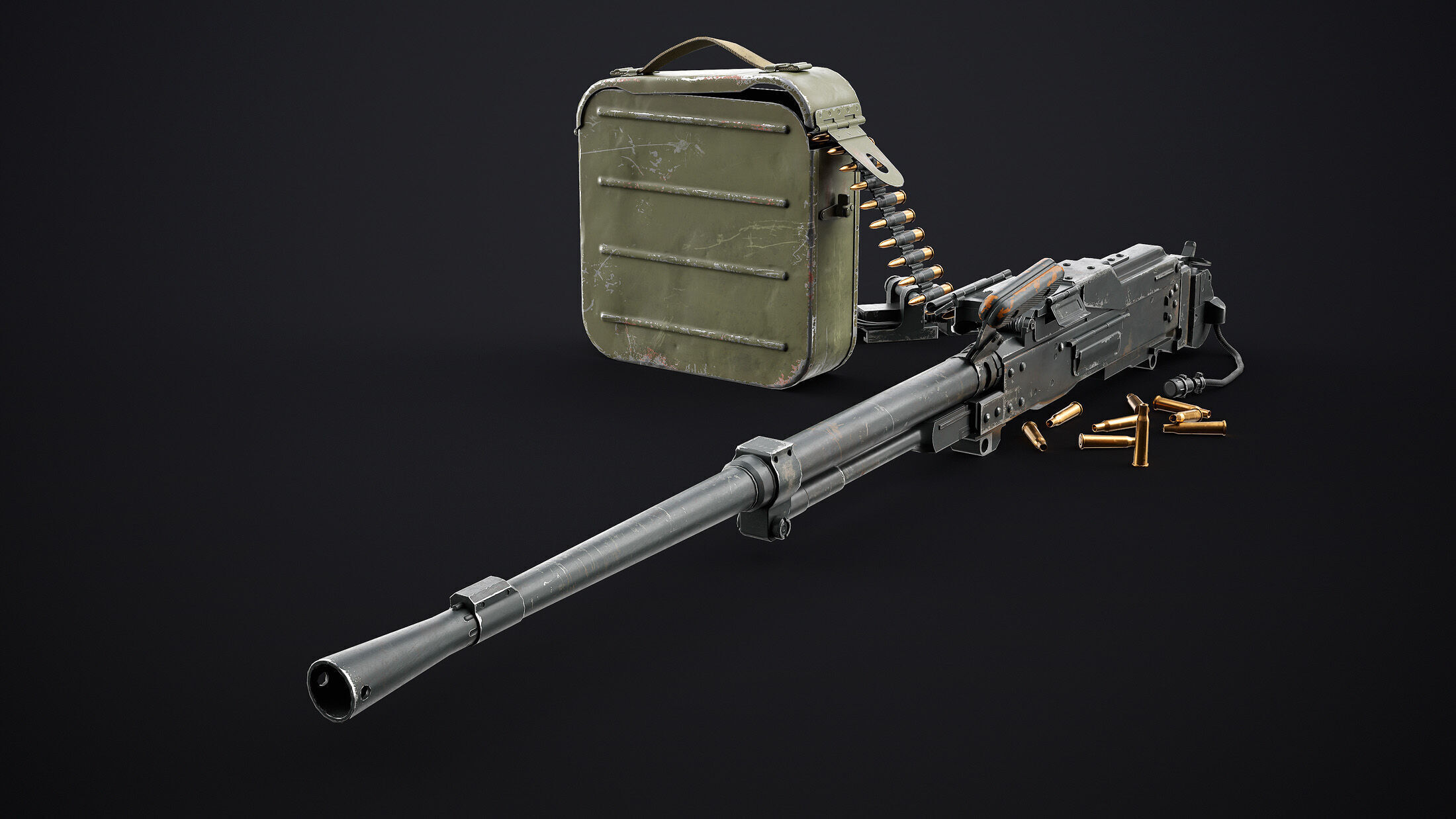 3D model PKT Tank Machine Gun Game Ready VR / AR / low-poly | CGTrader