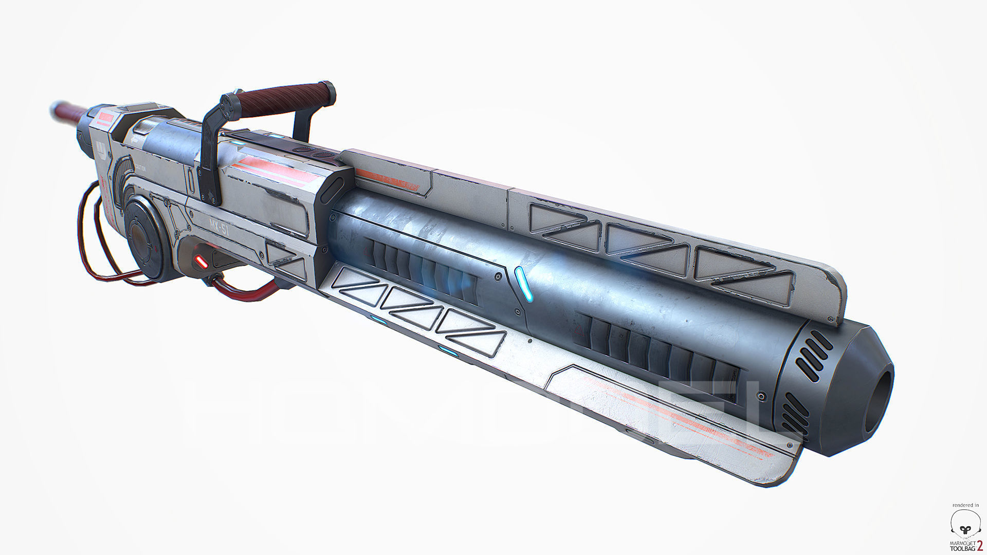 3D model Heavy Laser Gun PBR VR / AR / low-poly | CGTrader