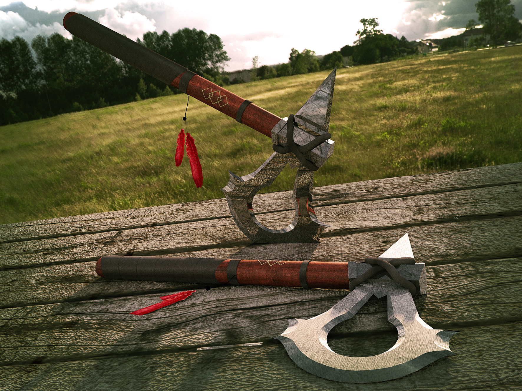 tomahawk sword free 3D model | CGTrader