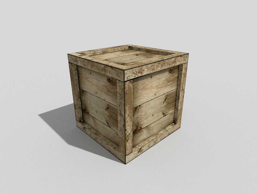 3D model low poly wooden box VR / AR / low-poly | CGTrader