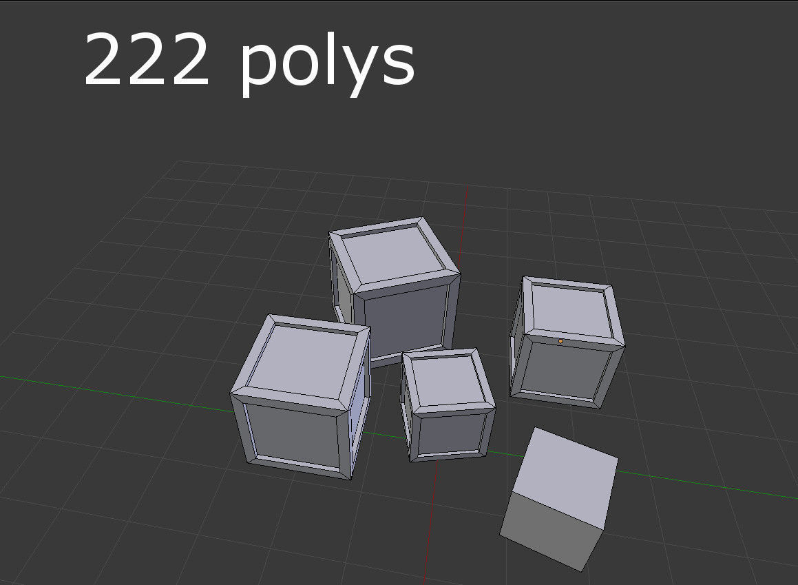 3D model low poly wooden boxes pack 2 VR / AR / low-poly | CGTrader
