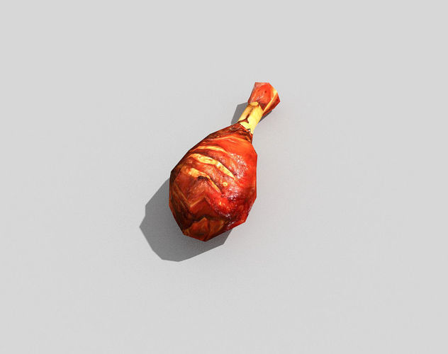 3D model low poly roasted meat VR / AR / low-poly OBJ 3DS FBX BLEND DAE ...