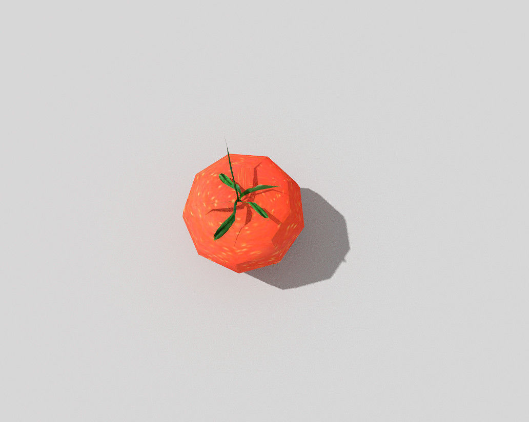 3D model low poly tomato orange VR / AR / low-poly | CGTrader
