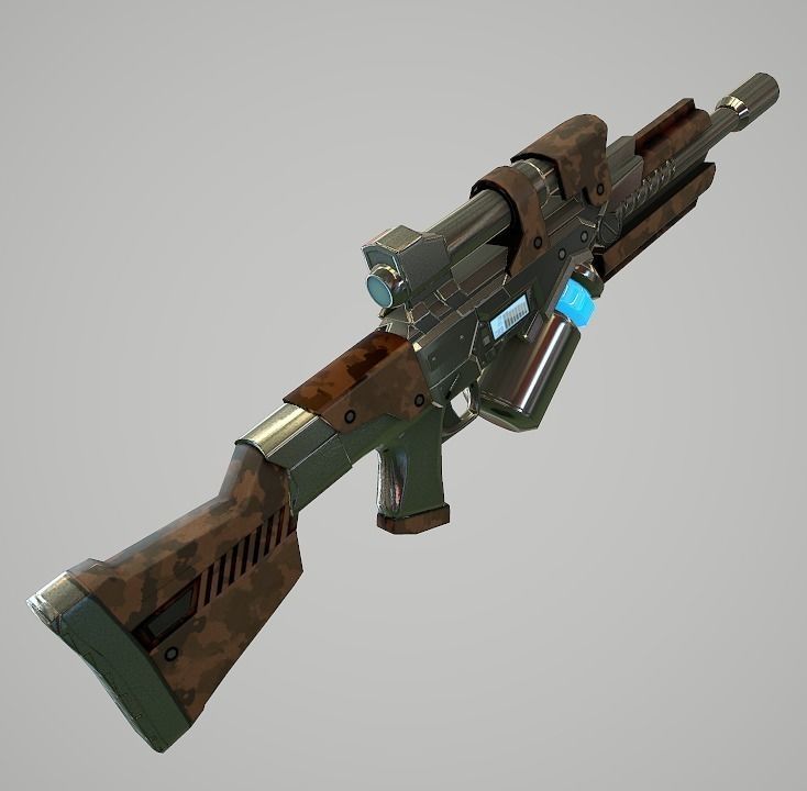 3D model Laser gun VR / AR / low-poly | CGTrader