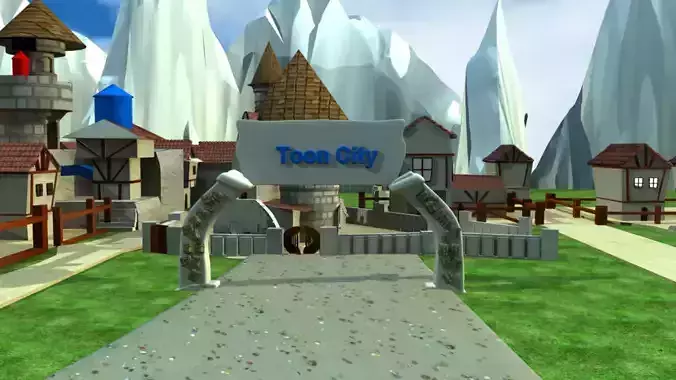 3D model Toon City VR / AR / low-poly | CGTrader