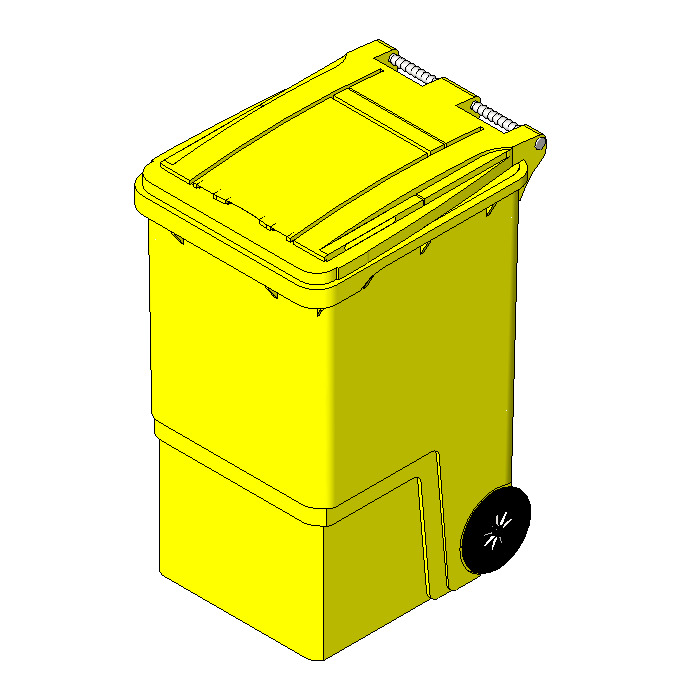 240L Waste Bin Revit Family 3D model 3D printable | CGTrader