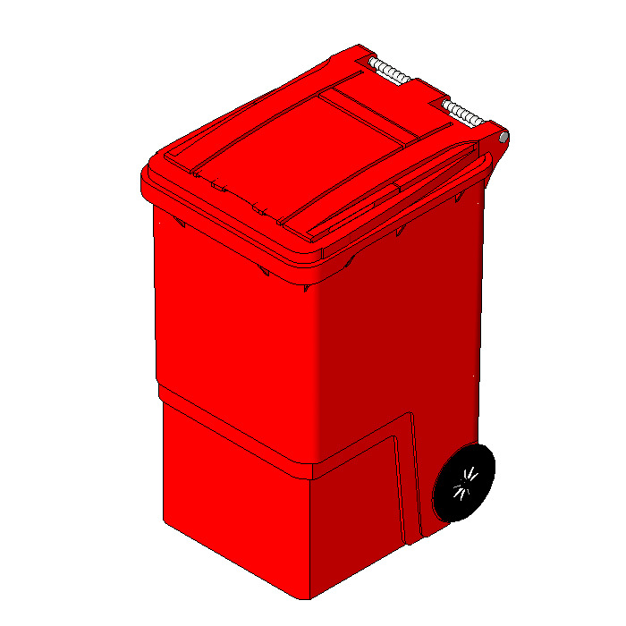 240L Waste Bin Revit Family 3D model 3D printable | CGTrader