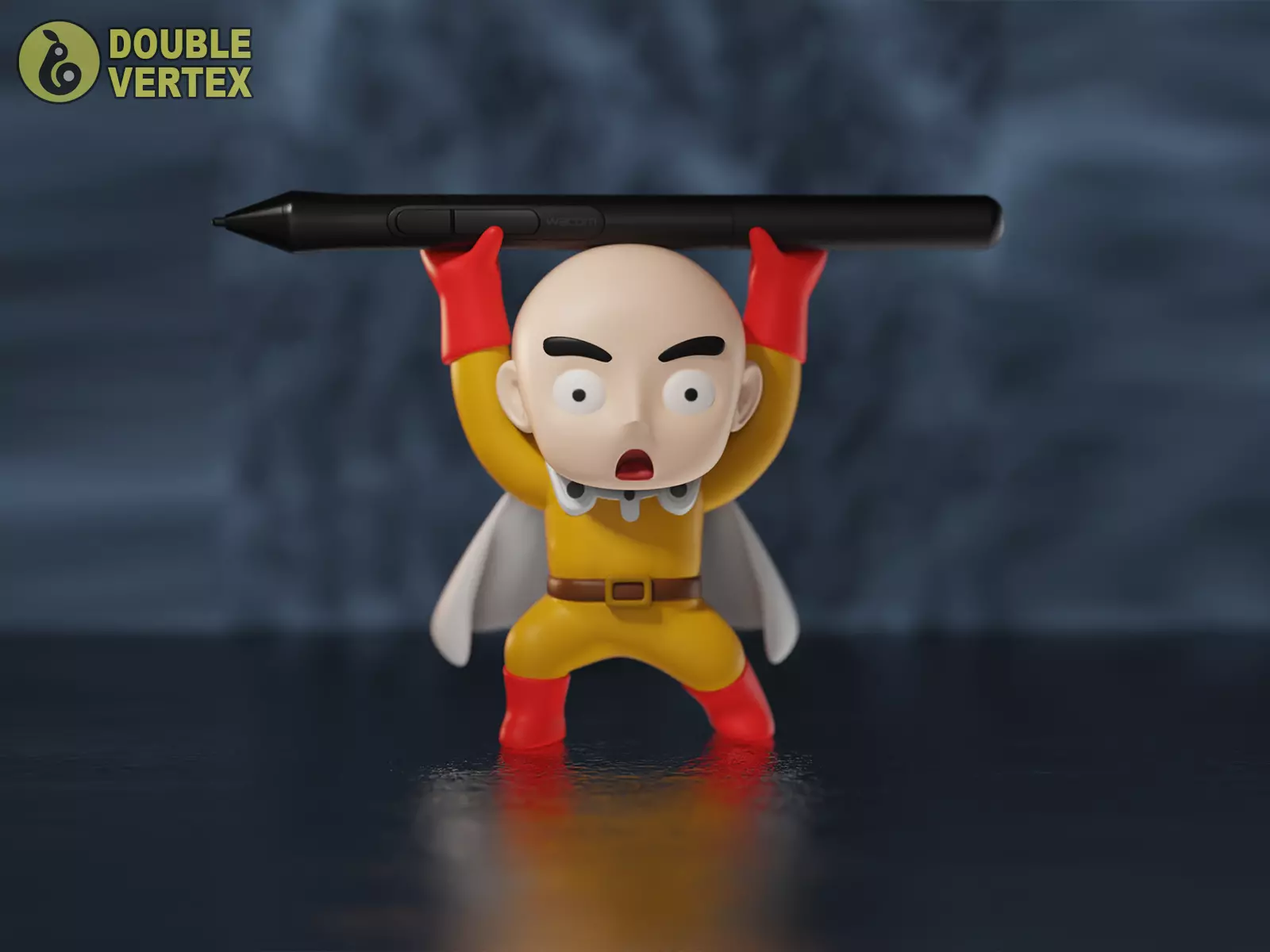 Chibi Saitama Pen Holder - Cute 3D Printable Desk Figure free 3D model ...